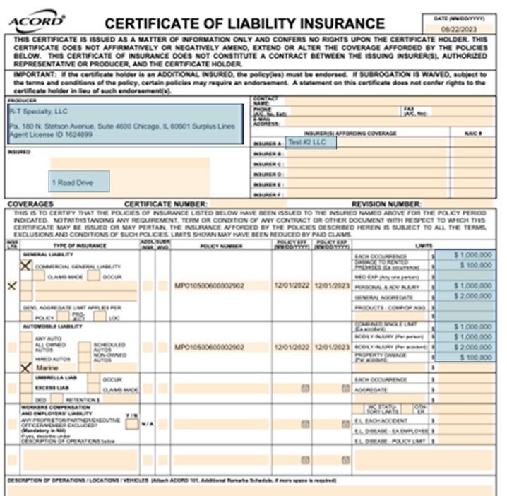 Automatically Create Certificates of Insurance (COI)